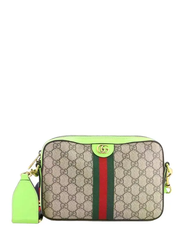 Gucci Ophidia Gg Coated Canvas Wristlet Shoulder Bag - Brown