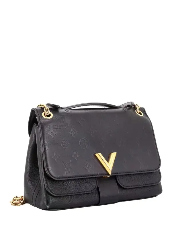 LOUIS VUITTON Very Chain Bag Monogram Leather Shoulder Bag - Black