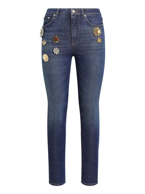 Dolce & Gabbana 5-pocket Flared Denim Trousers - Multicolor