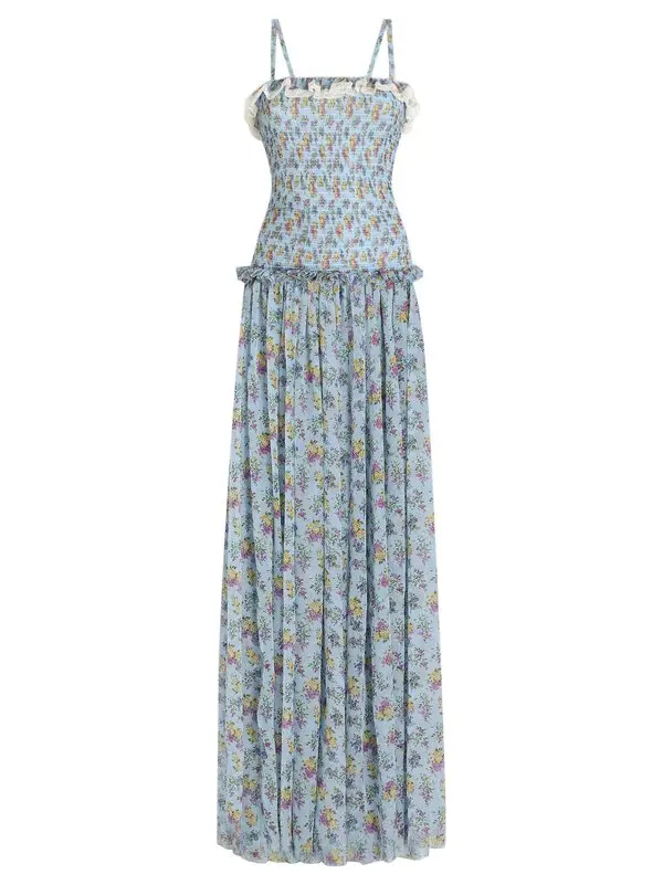 Dolce & Gabbana Floral Chiffon Maxi Dress - Multicolor