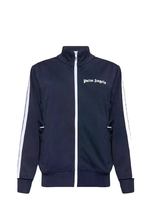 Palm Angels Logo-print Full-zip Sweatshirt - Blue