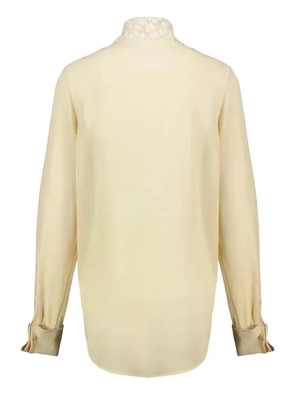 Fendi Lace-trimmed Silk Shirt - Neutrals