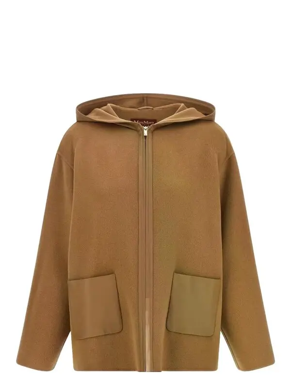 Max Mara Hooded Zip-up Coat - Neutrals