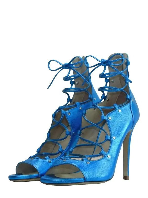 STESSA BY SARAH Avalyn Lace Up Sandal - Blue