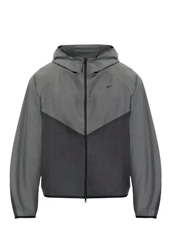 Nike Tech Embroidered-logo Hooded Jacket - Grey