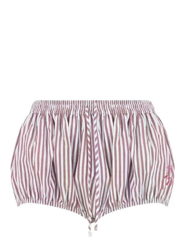 Attico Striped Drawstring Shorts - Red