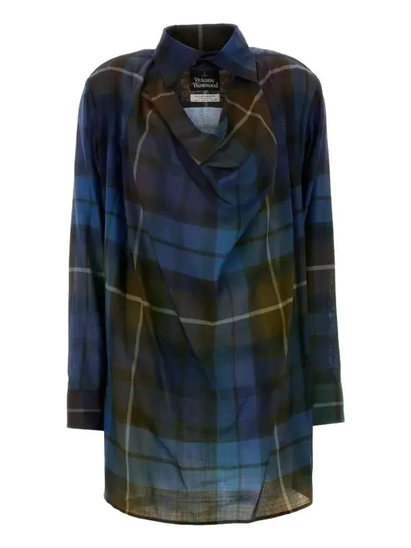 VIVIENNE WESTWOOD Checked Twill Blouse - Blue