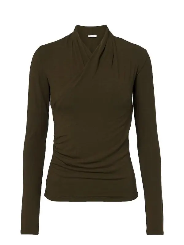 Vince Long-sleeve Wrap Top - Green
