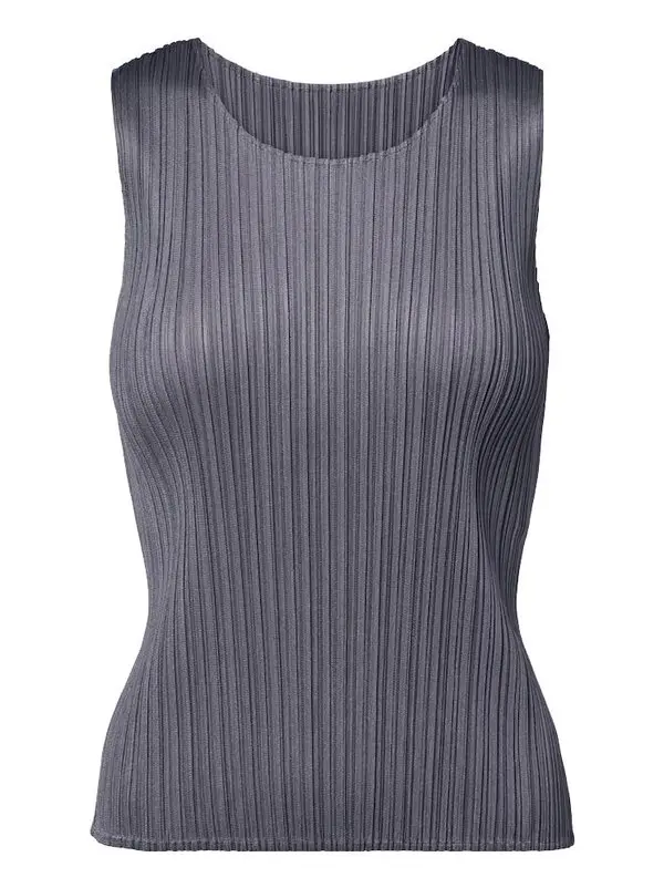 Issey Miyake Sleeveless Pleated Top - Grey