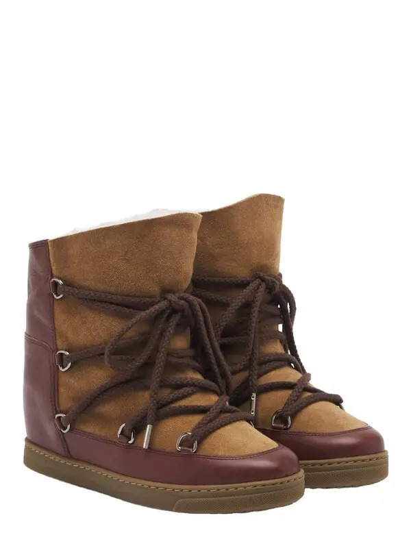 Isabel Marant Étoile Nowles Shearling-lined Leather Snow Boots - Brown