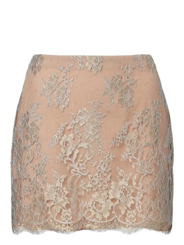 Valentino Garavani Lace Mini Skirt - Beige