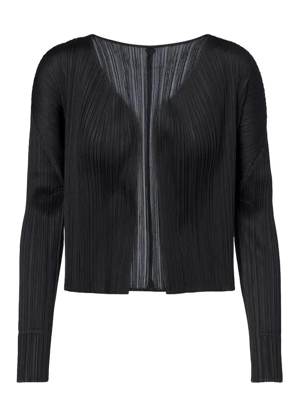 Issey Miyake Pleated Cardigan - Black