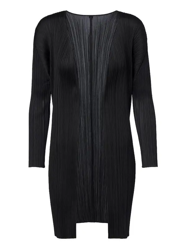 Issey Miyake Basics Pleated Cardigan - Black