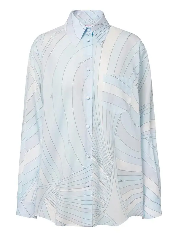 Emilio Pucci Iride Cotton Shirt - Blue