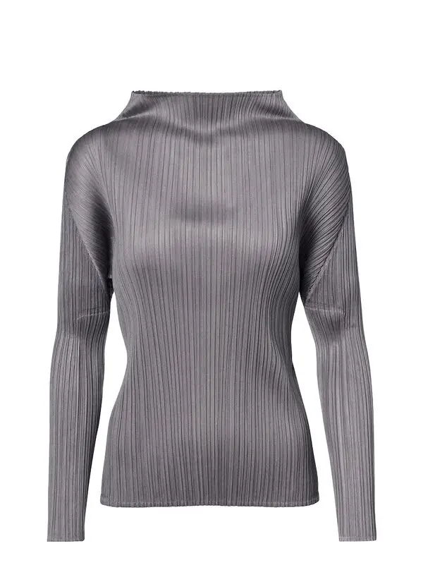 Issey Miyake Long-sleeve High Neck Top - Grey