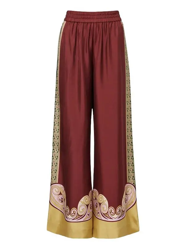 La DoubleJ Printed Silk Twill Palazzo Pants - Multicoloured