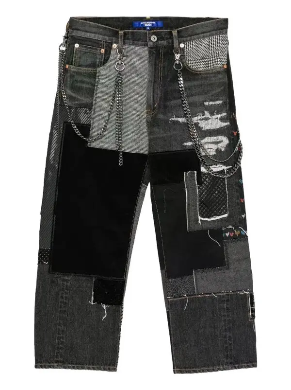 Junya Watanabe Patchwork Jeans With Chain Detail - Black