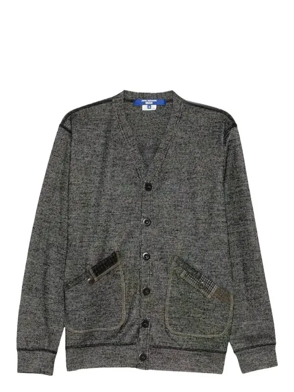 Junya Watanabe Patchwork Detail V-neck Cardigan - Grey