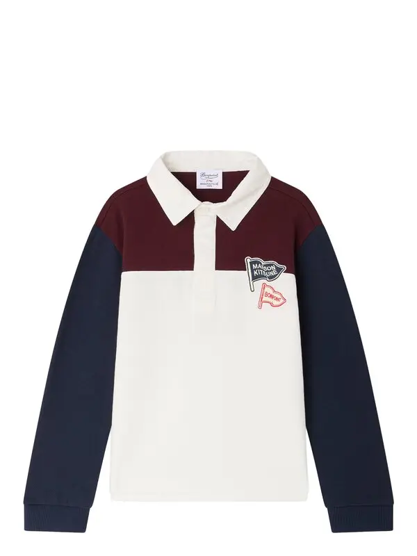 Bonpoint X Maison Kitsuné Cotton Fox Polo Shirt - Navy