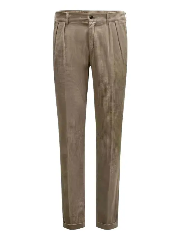 04651 / A TRIP IN A BAG Pleated Corduroy Trousers - Neutrals