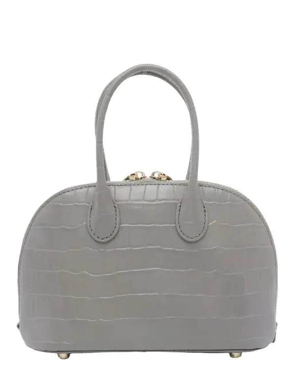 SELF-PORTRAIT Embossed Leather Handbag With Charms - Grey