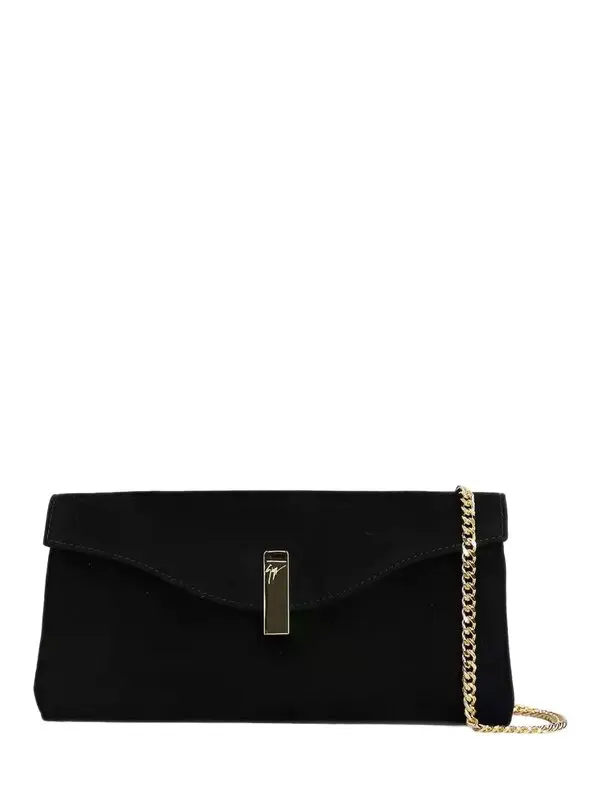 GIUSEPPE ZANOTTI Logo Plaque Chain-link Clutch Bag - Black