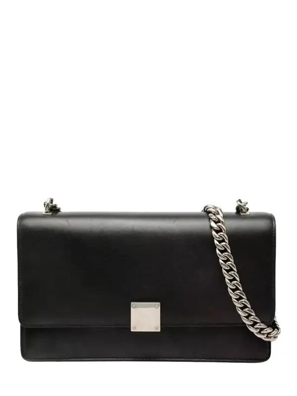 Celine Leather Case Chain Flap Shoulder Bag - Black