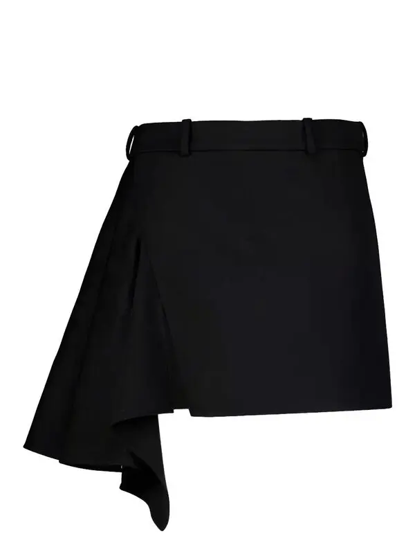 Givenchy Asymmetric Ruffled Mini Skirt - Black
