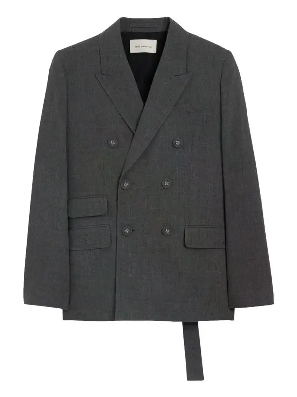 AMI Paris Double-breasted Blazer - Grey