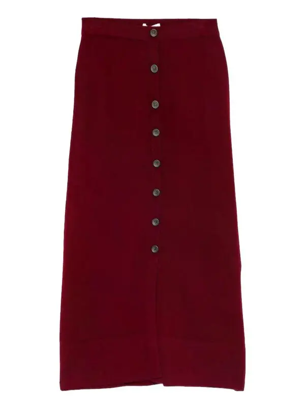 Altuzarra Callahan Knitted Cashmere Skirt - Red