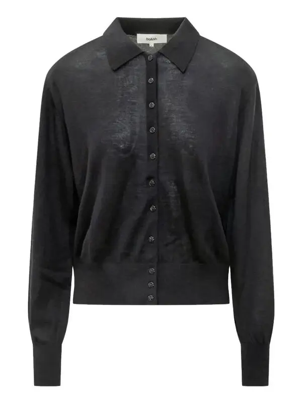 Ba&sh Fine Knit Polo-collar Shirt - Grey