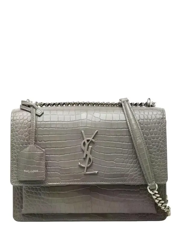 Saint Laurent Monogram Sunset Crossbody Bag - Grey