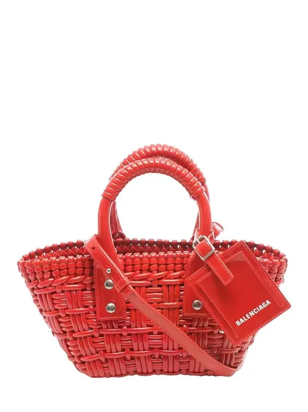 Balenciaga Faux Leather Bistro Panier Xxs Satchel - Red