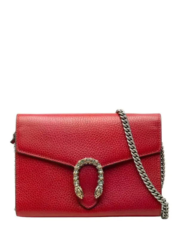 Gucci Calfskin Dionysus Wallet On Chain Crossbody Bag - Red