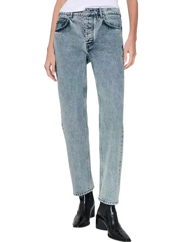 ANINE BING Kate Straight Leg Jeans - Blue
