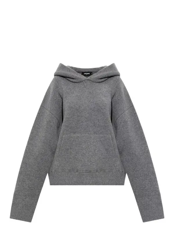 Dsquared2 Logo-embroidered Knit Hoodie - Grey