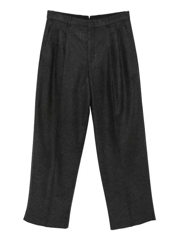 Emporio Armani Pleated Wide-leg Trousers - Grey