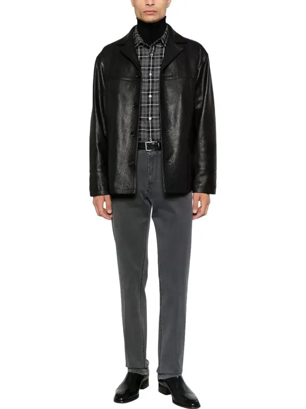 TOM FORD Check-pattern Western Shirt - Grey