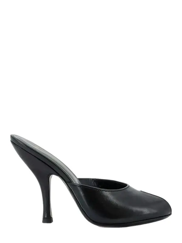 JUDE Leather Peep-toe Mules - Black