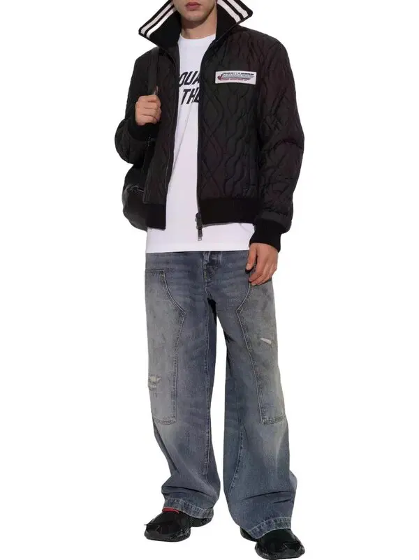 Dsquared2 Quilted Jacket With Logo Patch - Black