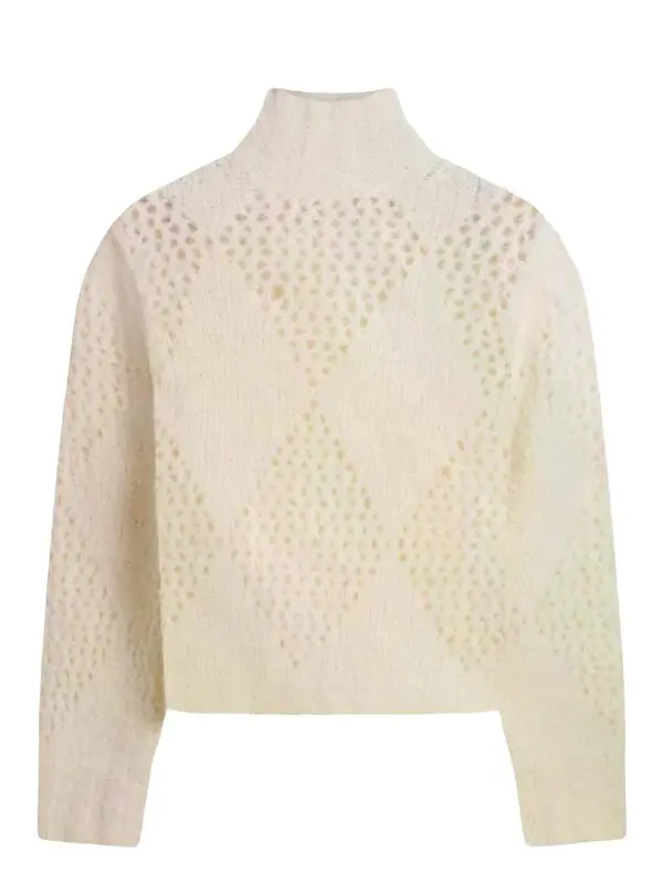 BALLANTYNE Diamond Intarsia Knit High-neck Sweater - Neutrals