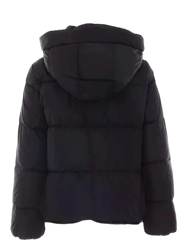 Add Quilted Hooded Jacket - Black