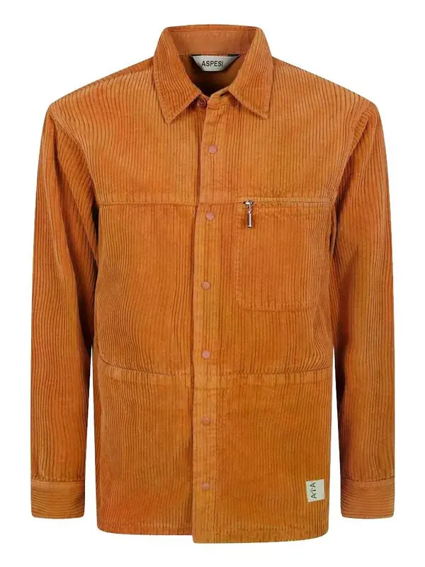 Aspesi Corduroy Chest-pocket Shirt - Orange