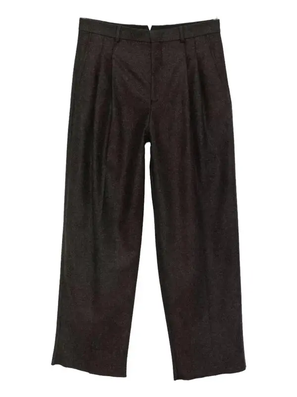 Emporio Armani Pleated Wide-leg Trousers - Brown