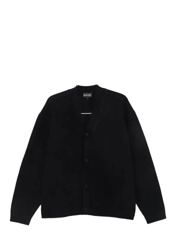 Emporio Armani V-neck Knitted Cardigan - Blue