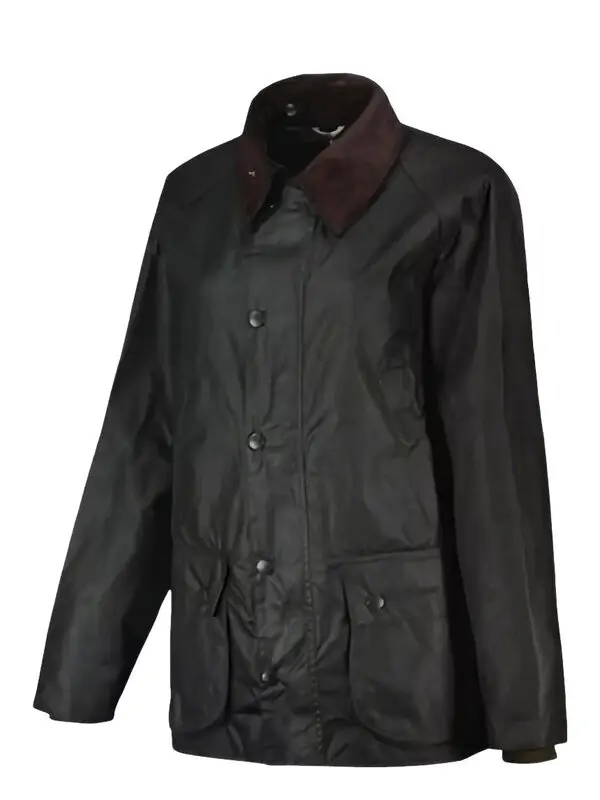 Barbour Corduroy Collar Waxed Jacket - Black