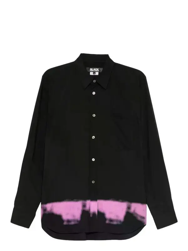 Comme Des Garçons Spray-paint Effect Shirt - Black