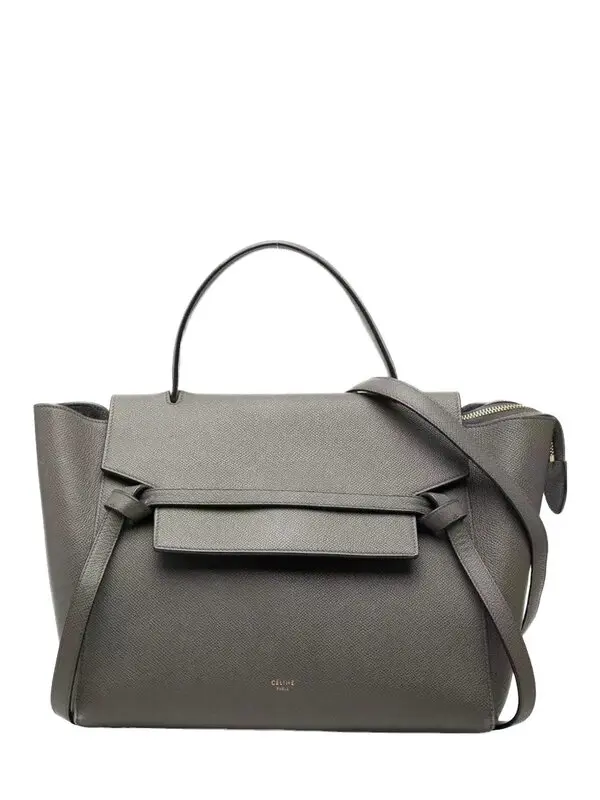 Celine Grained Calfskin Belt Bag Satchel - Grey