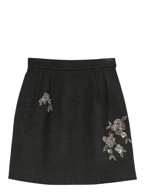 Dice Kayek Embellished Pleated Skirt - Grey