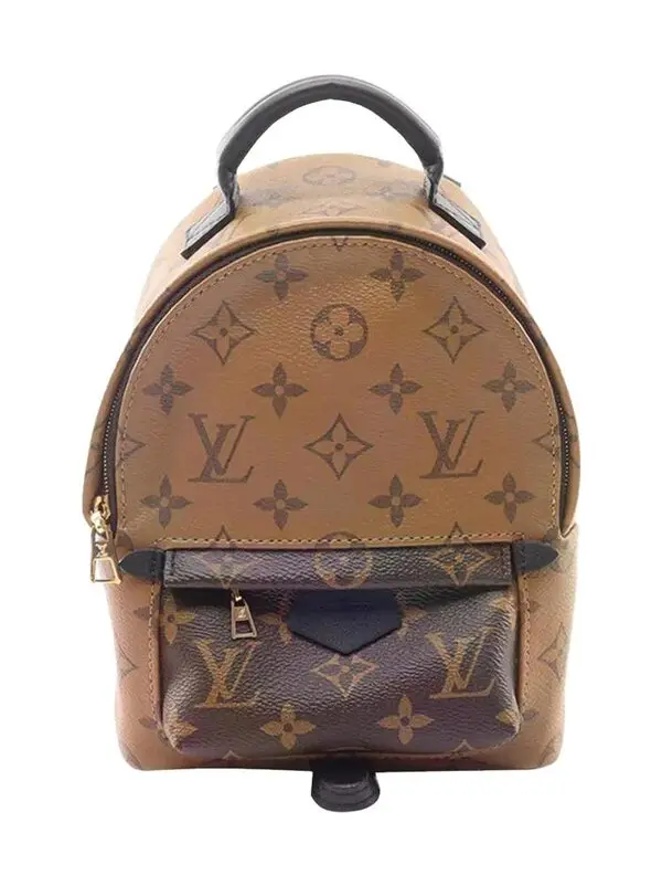 LOUIS VUITTON 2019 Monogram Reverse Mini Palm Springs Backpack - Brown